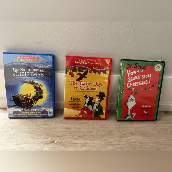 Scholastic | Toys | Christmas Bundle Dr Seuss Book And 3 Christmas Dvds ...